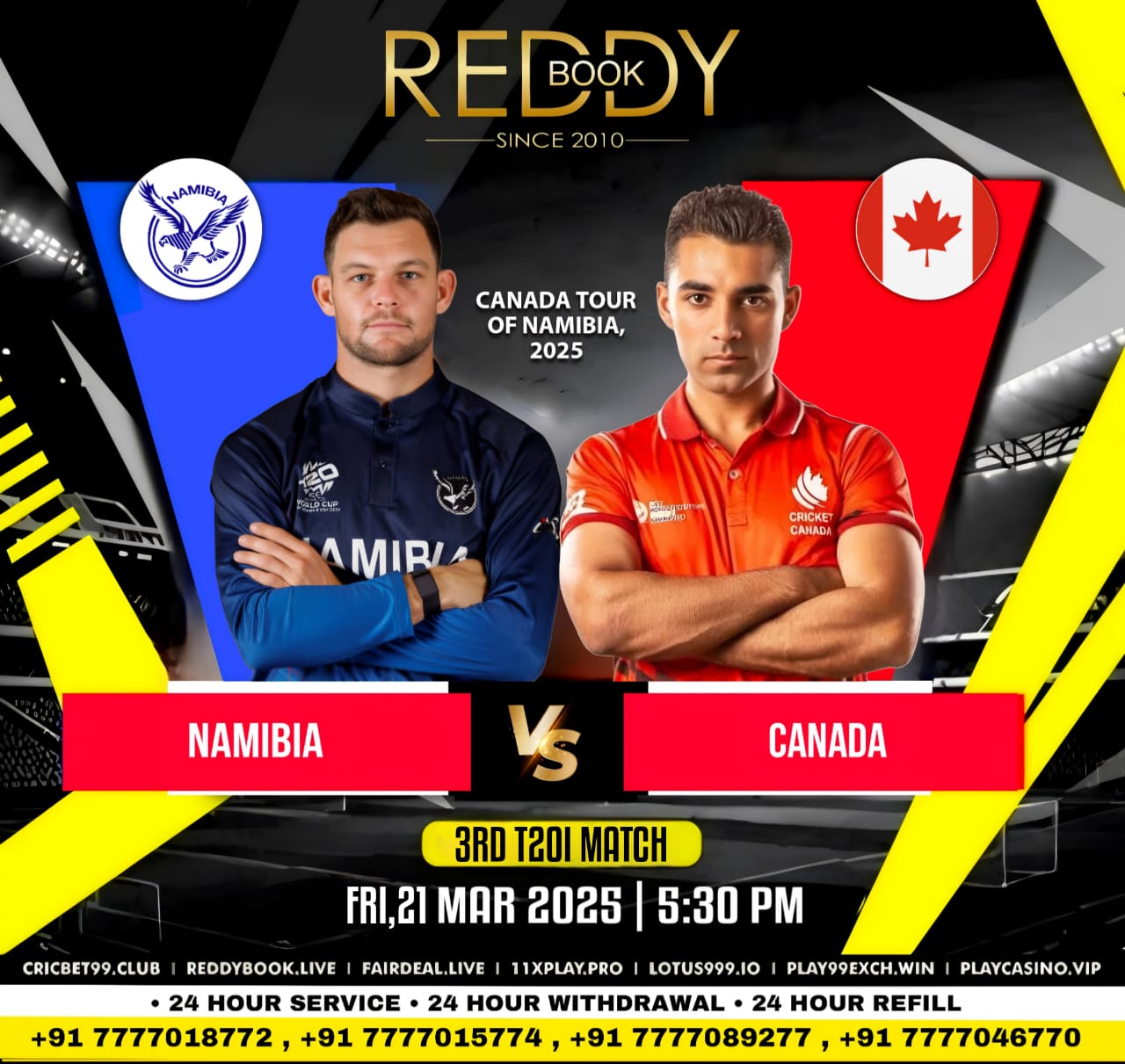 Namibia vs Canada, NAM vs CAN 2025, Reddy Anna Today Match Prediction ...
